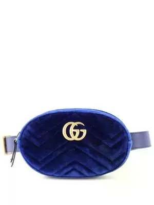 Gucci Gg Marmont Matelassé Velvet Belt Bag