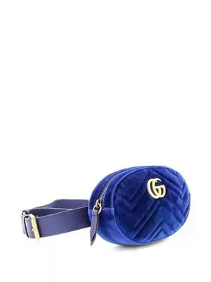 Gucci Gg Marmont Matelassé Velvet Belt Bag