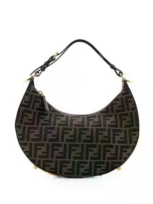 Fendi Fendigraphy Bag Zucca Canvas Small Hobo Bag - Brown
