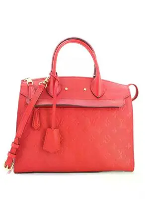 LOUIS VUITTON Pont Neuf Handbag Monogram Empreinte Leather Mm Satchel - Red
