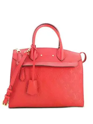 LOUIS VUITTON Pont Neuf Handbag Monogram Empreinte Leather Mm Satchel - Red