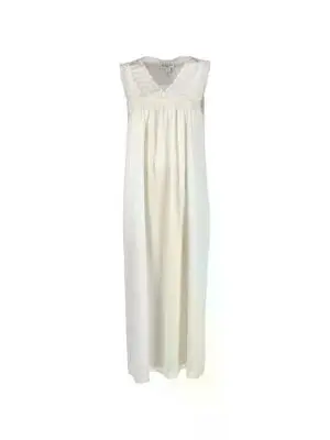 Dior Lace Trim Sleeveless Maxi Dress - White