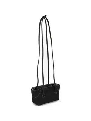 MARGESHERWOOD Small Boat Contrast-stitch Leather Shoulder Bag - Black