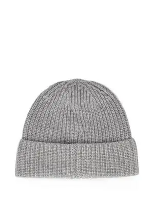 Stone Island Logo-patch Ribbed-knit Beanie Hat