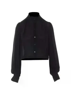 TWINSET Ruffle-trim Long-sleeve Shirt - Black