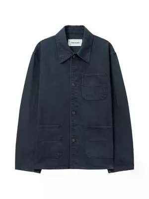 TONYWACK Button-up Patch-pocket Shirt Jacket - Blue