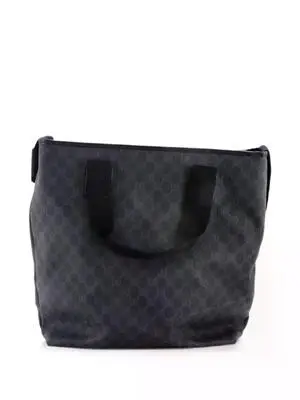 Gucci Convertible Crossbody Gg Coated Canvas Large Tote Bag - Black