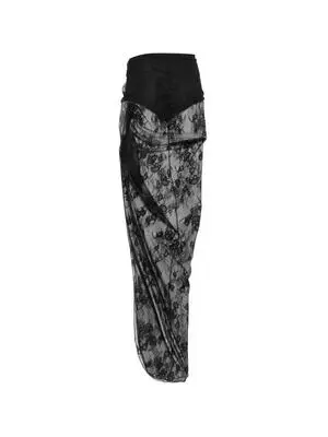 Patrizia Pepe Asymmetric Lace Maxi Skirt