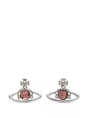 VIVIENNE WESTWOOD Tone Orb Earrings With Crystal Embellishment - Silver