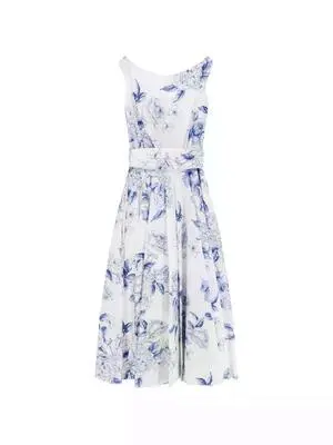 LAVI COUTURE Floral Print V-neck Sleeveless Midi Dress