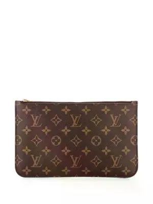 LOUIS VUITTON Neverfull Pochette Monogram Canvas Large Pouch - Brown