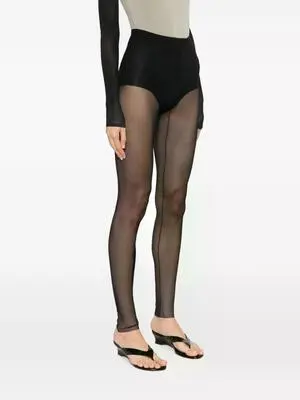 Patrizia Pepe Sheer Tulle Leggings - Black