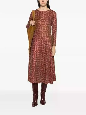 SIYU Long-sleeve Midi Dress - Red