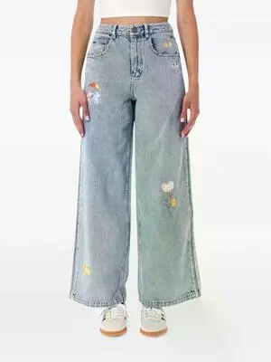 Adidas Embroidered Trefoil-logo Jeans