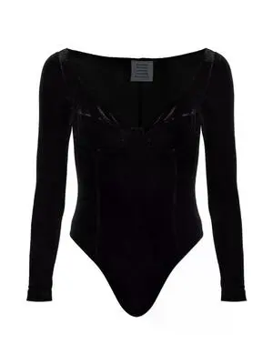 Vetements Velvet Long-sleeve Bodysuit - Black