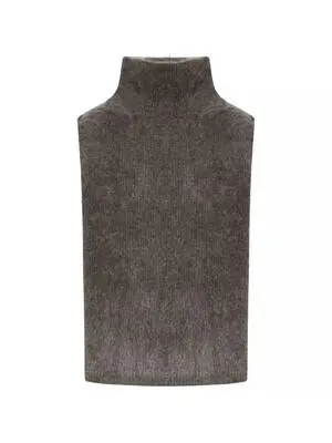 LISA YANG Brushed-knit High-neck Dickey - Grey