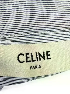 Celine Ruffle-neckline Stripe Blouse