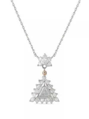 LB EXCLUSIVE Diamond Triangle Necklace - Silver