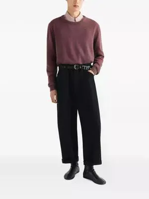 LEMAIRE Crew-neck Sweater In Alpaca Wool Blend - Purple