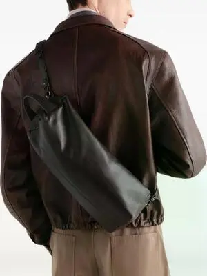 LEMAIRE Care Shoulder Bag In Nappa Lambskin - Brown