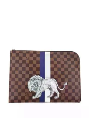 LOUIS VUITTON Pochette Jour Limited Edition Chapman Savane Damier Gm Clutch Bag - Brown