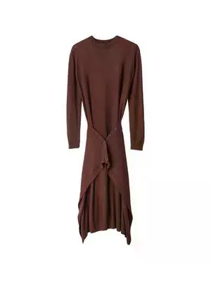 LEMAIRE Buttoned Dress In Merino Wool Blend - Brown