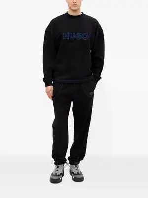 Hugo Logo-embroidered Contrast-stitch Sweatshirt