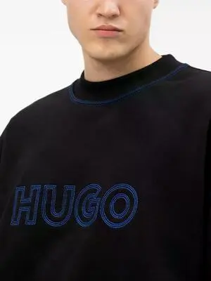 Hugo Logo-embroidered Contrast-stitch Sweatshirt