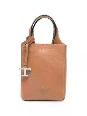 TOD'S Timeless Charm Leather Tote Bag - Neutrals