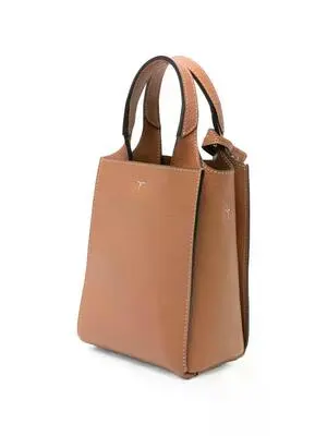 TOD'S T Timeless Charm Leather Tote Bag - Neutrals