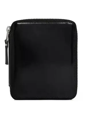 Comme Des Garçons Patent-finish Zip-around Wallet - Black