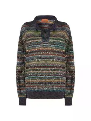 Missoni Sequin-embellished Striped Sweater - Blue