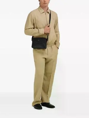 FERRAGAMO Monogram Shoulder Bag - Black