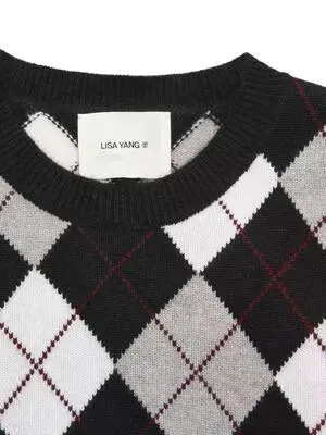 LISA YANG Antoni Argyle-knit Cashmere Sweater