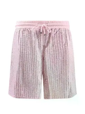 VENUJA Crystal-embellished Drawstring Shorts - Pink