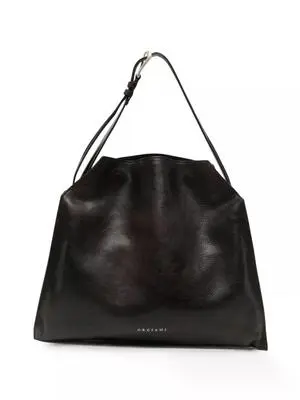 Orciani Grained Leather Tote Bag - Brown