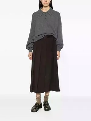 LISA YANG Etta Cashmere Polo Collar Sweater - Grey