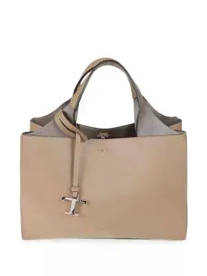 TOD'S T Timeless Grained Handbag - Brown