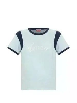 Kenzo Logo Print Cotton T-shirt - Blue