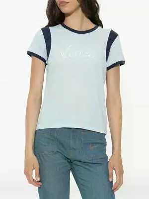 Kenzo Logo Print Cotton T-shirt - Blue