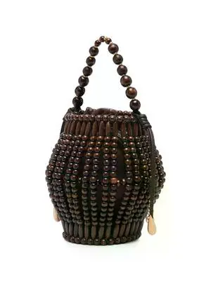 Cult Gaia Lanterna Beaded Top-bucket Bag
