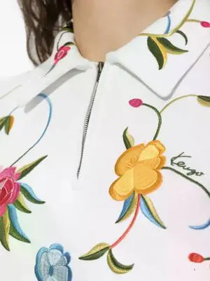 Kenzo Floral Embroidered Quarter-zip Sweatshirt