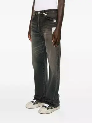 Mihara Yasuhiro Patch-detail Whiskered Jeans