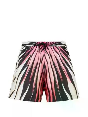 Roberto Cavalli Graphic-print Drawstring Swim Shorts - Black