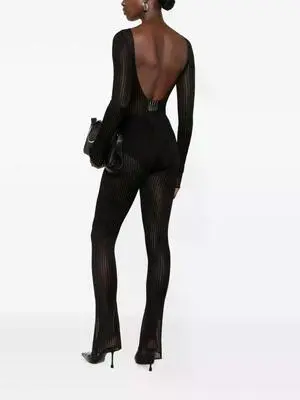 DONDUP Ribbed-knit Open-back Jumpsuit