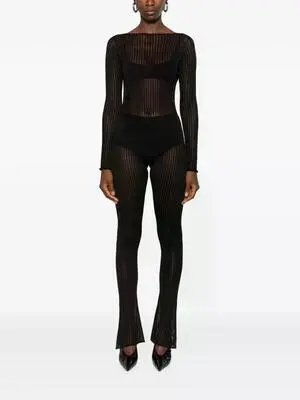 DONDUP Ribbed-knit Open-back Jumpsuit