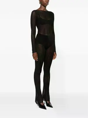 DONDUP Ribbed-knit Open-back Jumpsuit