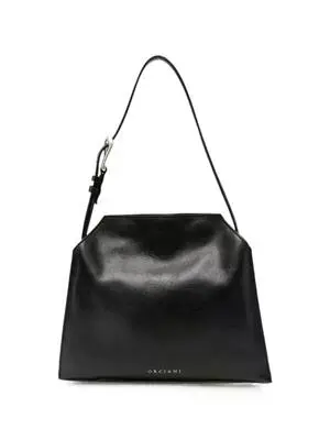 Orciani Small Trinity Soft Buckle-detail Logo-lettering Tote Bag - Black