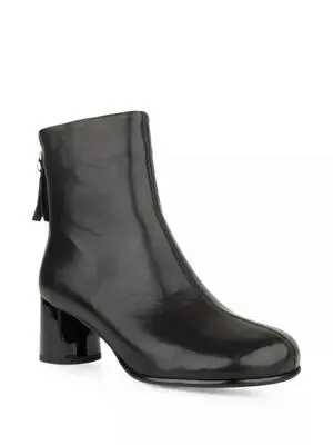 LINDA BAUMANN Leather Rear-zip Ankle Boots