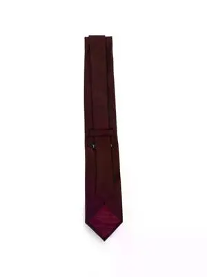 TOM FORD Houndstooth-pattern Silk Tie - Red
